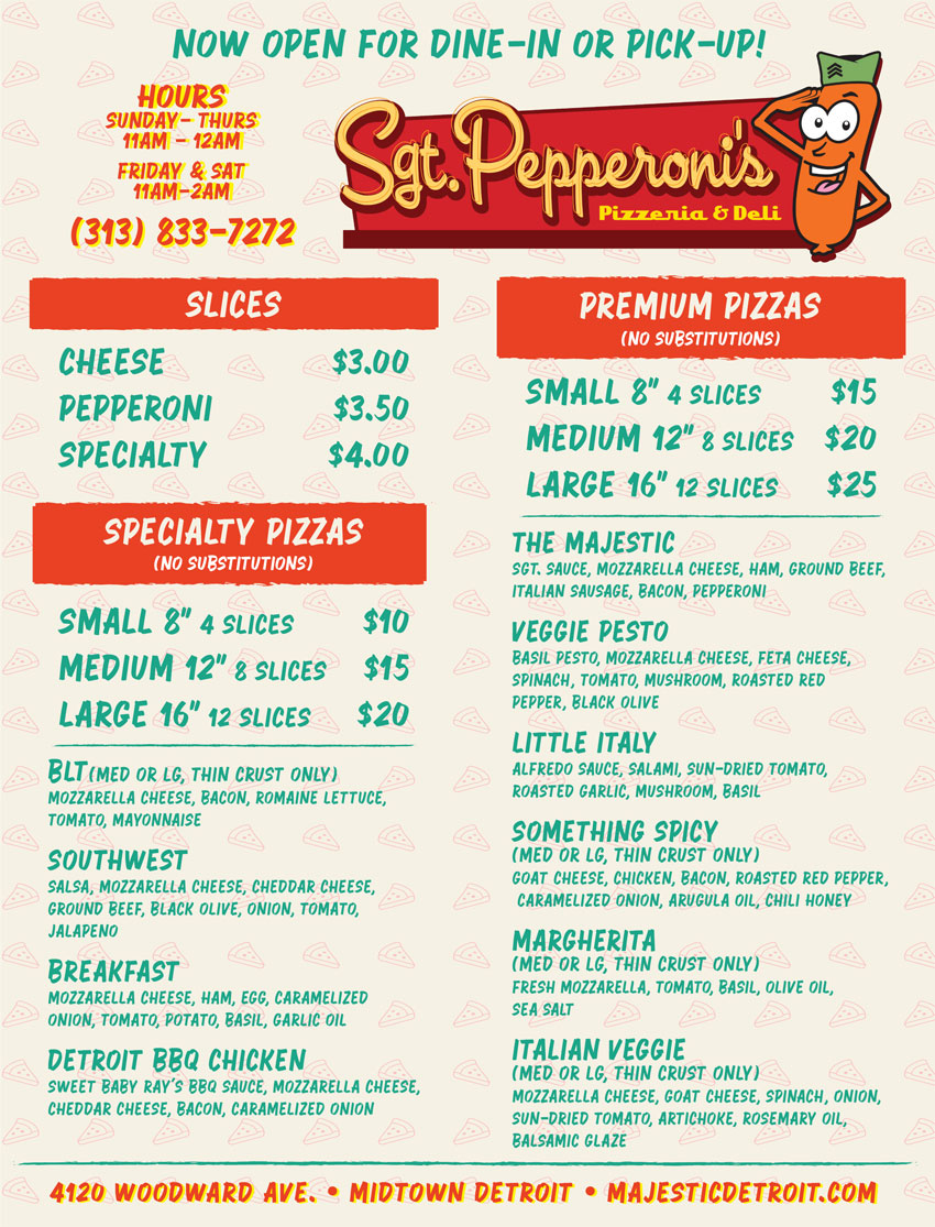 Sgt Pepperoni's - Majestic Detroit